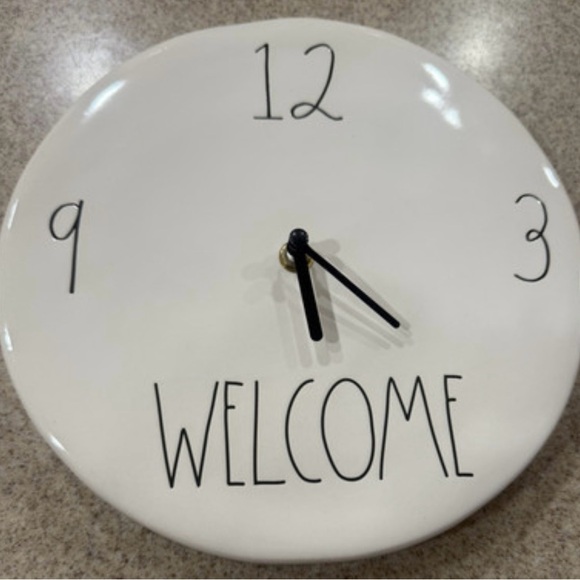 Rae Dunn | Wall Decor | Rae Dunn Welcome Black Letters Wall Clock 9 ...